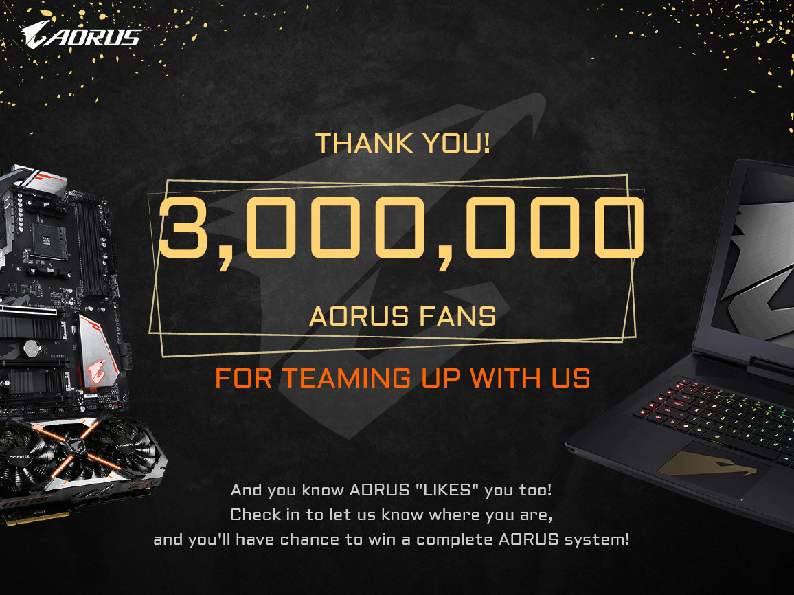 AORUS 3 Million Fans Celebration